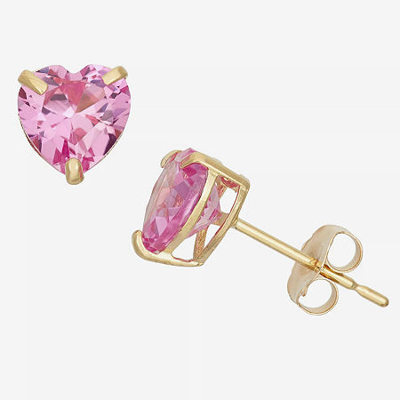 Click here for Lab Created Pink Sapphire 10K Gold 6.1mm Stud Earr... prices