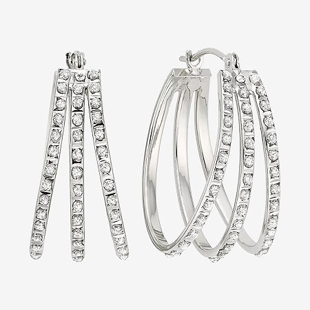 Click here for Diamond Fascination 14K White Gold Triple Fan Hoop... prices