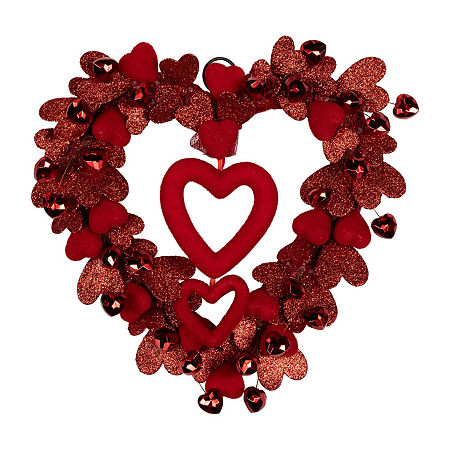 Click here for Northlight Red Heart Shaped Glitter Wreath  One Si... prices