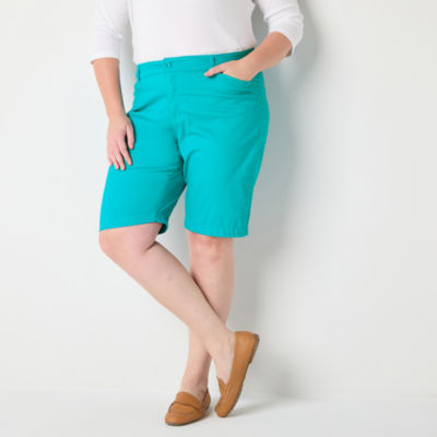 St. John's Bay Womens 11 1/2" Mid Rise - Plus Bermuda Short - JCPenney