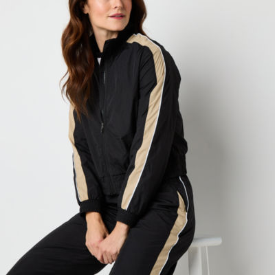 Xersion Womens Woven Lightweight Track Jacket, Color: Black Antique ...