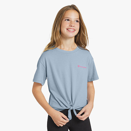 Click here for Champion Tie Front Big Kid Girls Round Neck Short... prices