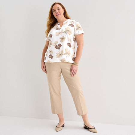 Click here for Liz Claiborne Womens Plus V Neck Short Sleeve Blou... prices