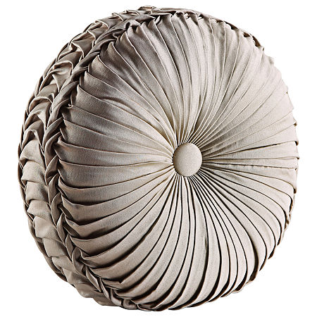 J Queen New York Astoria Tufted Decorative Pillow  15 Round - Sand