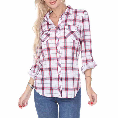 Click here for Womens White Mark Oakley Stretch Plaid Casual Butt... prices