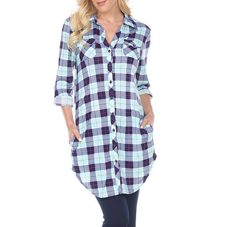 Click here for White Mark Piper Plaid Womens Long Sleeve Tunic To... prices
