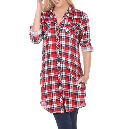 Click here for White Mark Piper Plaid Womens Long Sleeve Tunic To... prices