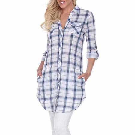 Click here for White Mark Piper Plaid Womens Long Sleeve Tunic To... prices