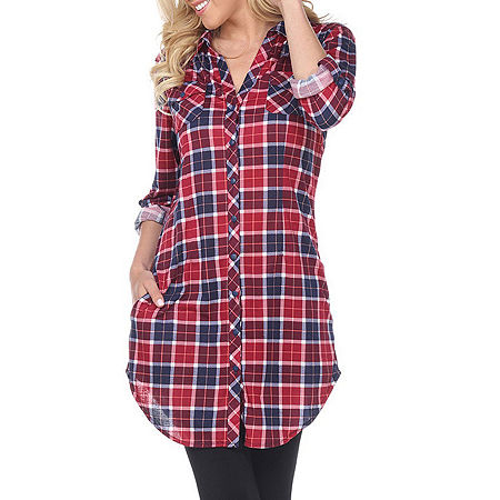 Click here for White Mark Piper Plaid Womens Long Sleeve Tunic To... prices