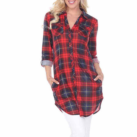 Click here for White Mark Piper Plaid Womens Long Sleeve Tunic To... prices