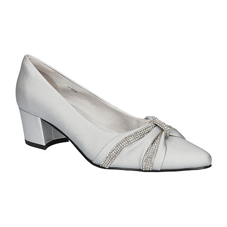 Womens Easy Street Millie Satin Block Heel Pumps