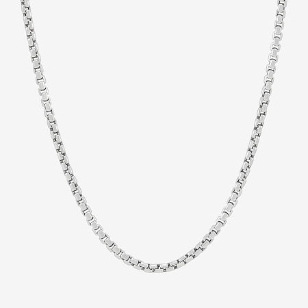 Click here for Womens 14K White Gold 22 Inch Box Chain Necklace... prices