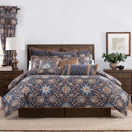 Rose Tree Harlow Jacobean Print 4-Pc. Comforter Set  King - Blue