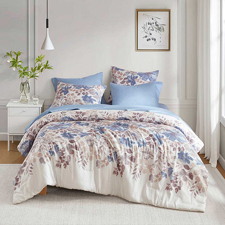 Madison Park Essentials Luna Floral 5-Pc. Comforter  Twin - Blue