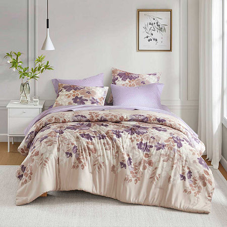 Madison Park Essentials Luna Floral 5-Pc. Comforter  Twin - Taupe