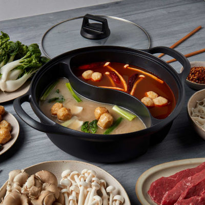 Infuse Aluminum Non-Stick 2-Section Hot Pot, Color: Black - JCPenney