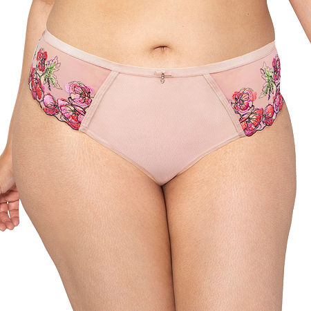 Click here for Curvy Couture Lush Embroidery Strappy Back Brief-... prices