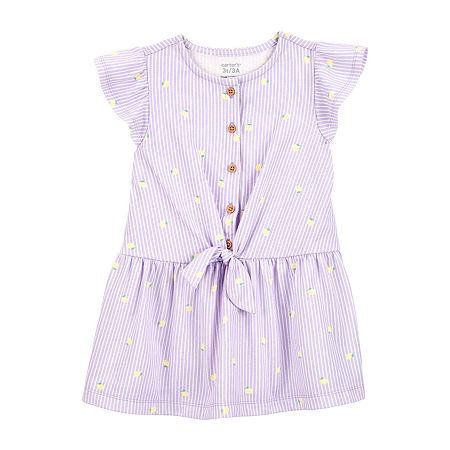 Click here for Carters Toddler Girls Lemon-Print Striped Button-F... prices