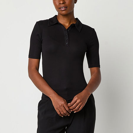 Click here for Worthington Womens Y Neck Short Sleeve Polo Shirt... prices