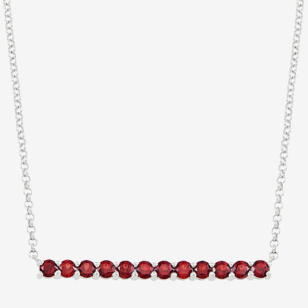 Click here for Womens Lab Created Red Ruby Sterling Silver Bar 18... prices