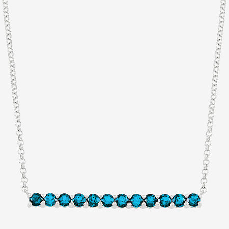 Click here for Womens Genuine Blue Topaz Sterling Silver Bar 18 I... prices