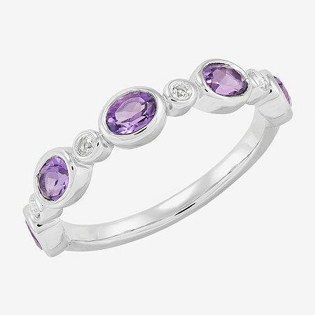Click here for Womens 4MM Genuine Purple Amethyst 14K White Gold... prices