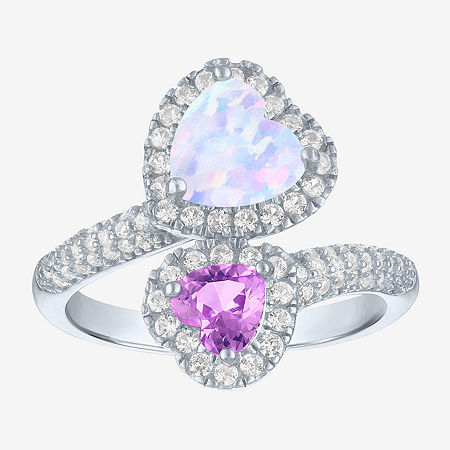 Click here for Womens Lab Created White Opal Sterling Silver Hear... prices