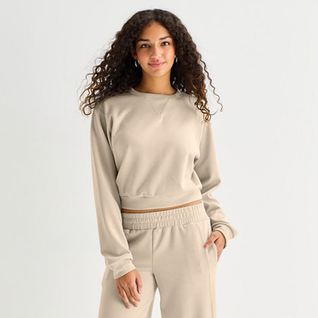 Click here for Arizona Womens Juniors Round Neck Long Sleeve Swea... prices