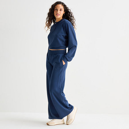 Click here for Arizona Womens Juniors Wide Leg Mid Rise Sweatpant... prices