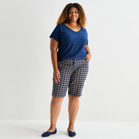 Click here for St. Johns Bay Womens 11 Mid Rise Plus Bermuda Shor... prices