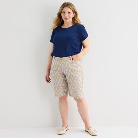 Click here for St. Johns Bay Womens 11 Mid Rise Plus Bermuda Shor... prices