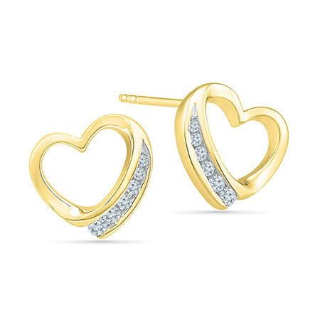 Click here for 1/6 CT. T.W. Natural White Diamond 10K Gold 11mm H... prices