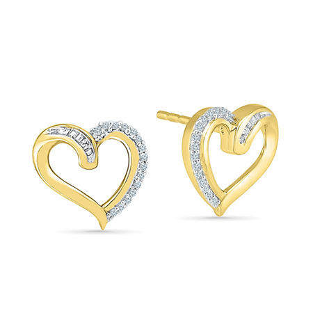 Click here for 1/8 CT. T.W. Natural White Diamond 10K Gold 12mm H... prices