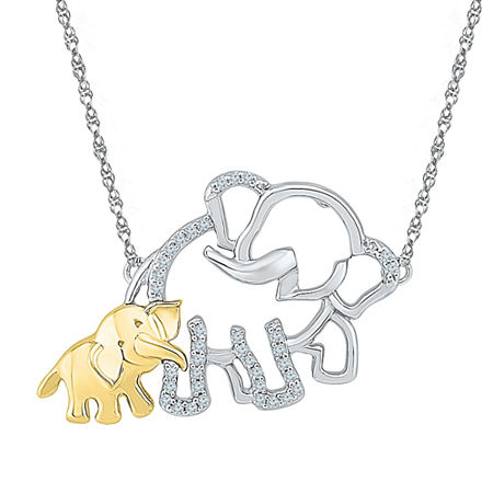 Click here for Mother And Daughter Elephant Womens 1/10 CT. T.W.... prices