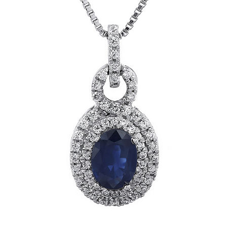 Click here for 1/3 CT. T.W. Diamond and Genuine Sapphire Pendant... prices