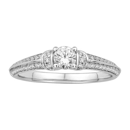 Click here for 1/2 CT.T.W. Natural Diamond 14K White Gold Engagem... prices