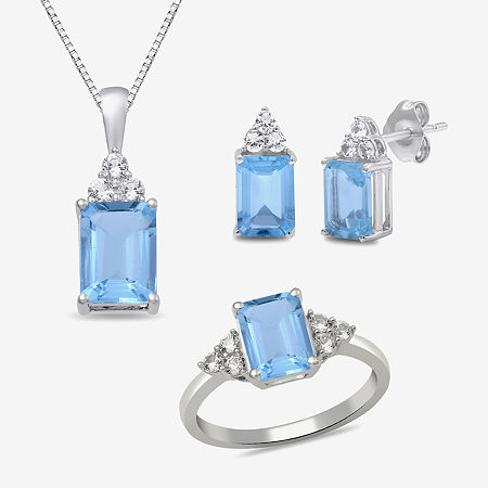 Click here for Womens Simulated Blue Aquamarine Sterling Silver 3... prices