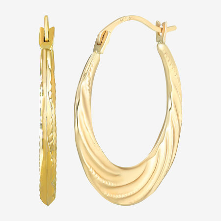 Click here for Croissant Womens 10K Gold 21.1mm Round Hoop Earrin... prices