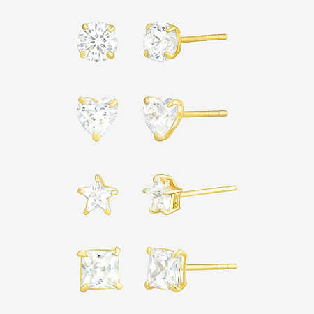 Click here for 10K Gold 4 Pair Earring Set  One Size prices