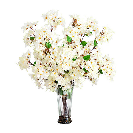 Click here for Nearly Natural 30in. White Bougainvillea Floral Ar... prices