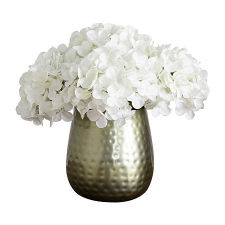 Click here for Nearly Natural 11in. White Hydrangea Floral Arrang... prices