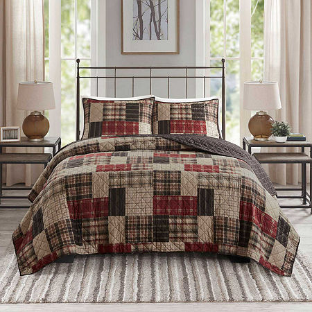 Madison Park Timber Reversible 3-Pc. Quilt Set  King/California King - Red/Black
