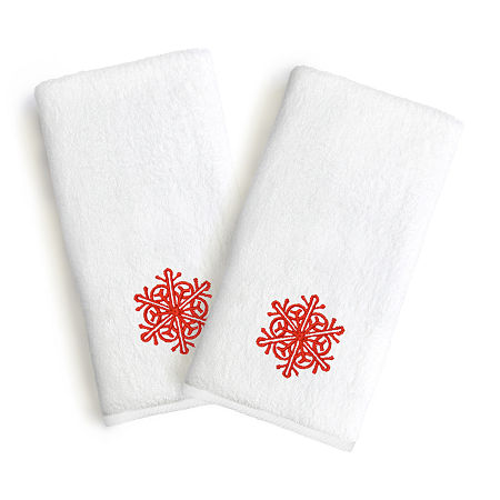 Click here for Linum Home Textiles Red Snow Flake 2-pc. Hand Towe... prices