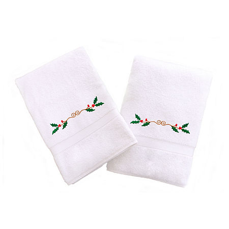 Click here for Linum Home Textiles Holly Border 2-pc. Hand Towel... prices
