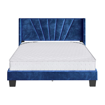 Click here for Valentina Upholstered Platform Bed  One Size  Blue prices