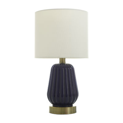 Collective Design By Stylecraft Navy Glass Table Lamp TL17698JCDS ...