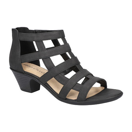 Easy Street Womens Marg Zip Gladiator Sandals - Black