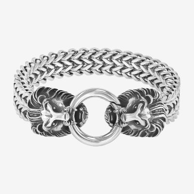 Mens Stainless Steel Solid 9 Inch Link Bracelet - JCPenney