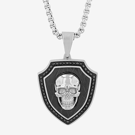 Click here for Mens 1/2 CT. T.W. Black Diamond Stainless Steel Sk... prices