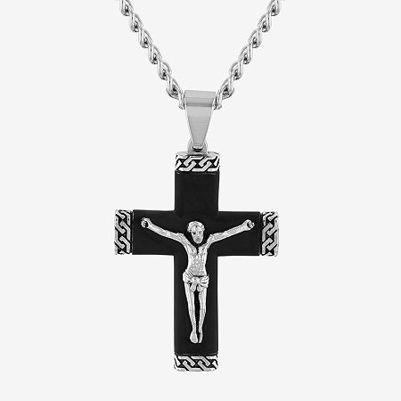 Click here for Mens Stainless Steel Cross 24 Inch Pendant Necklac... prices